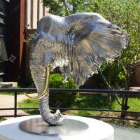 China Stainless Steel 316L Elephant Head Sculpture H0.5m Mirror Polished Casting for sale
