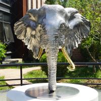 China Stainless Steel 316L Elephant Head Sculpture H0.5m Mirror Polished Casting for sale
