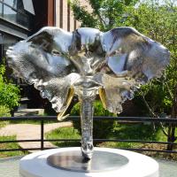China Stainless Steel 316L Elephant Head Sculpture H0.5m Mirror Polished Casting for sale