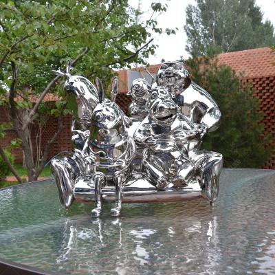 China Mirror Polished Stainless Steel Cartoon Figure Sculpture Outdoor Decorative 316 for sale