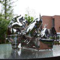 China Mirror Polished Stainless Steel Cartoon Figure Sculpture Outdoor Decorative 316 for sale