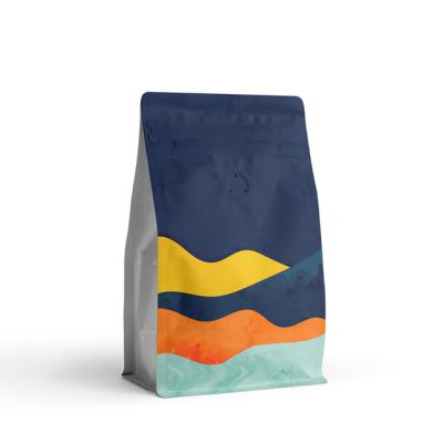 China ECO Friendly Ziplock Standing Pouch Flat Bottom Coffee Bags With Valve for sale