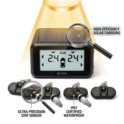 China TPMS Tire Pressure Monitoring System Solar Wireless Car Real Time Alarm for sale