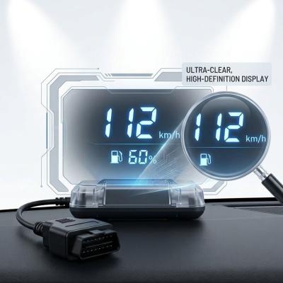 China Smart Car HUD Head Up Display OBD2 Speed Fuel Digital Projector Screen for sale