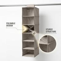 China 5 - 6 Tiers Wardrobe Hanging Closet Organizer Shelf Storage Bag Foldable Space Saving for sale