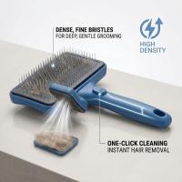 China Deshedding Detangling Self Cleaning Slicker Brush Pet Grooming Massage Tool Dog Cat for sale