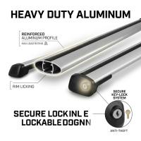 China Aluminum Roof Rack Cross Bars Heavy Duty  SUV Lockable Carrier Luggage Rail Set for sale
