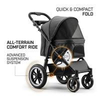 China Foldable Outdoor Pet Stroller Outdoor Pet Gear Dog Cat Travel Carrier With Wheels for sale
