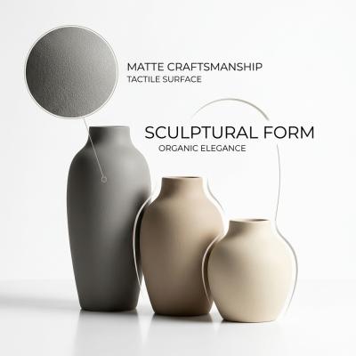 China Stylish Modern Ceramic Vase Set Home Decor Table 3pcs 15 - 28 Cm for sale