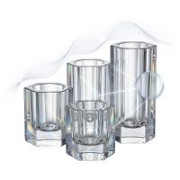 China Elegant Modern Glass Candle Holder Set Dining Table Home Ornaments 3pcs for sale