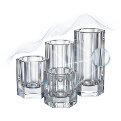 China Elegant Modern Glass Candle Holder Set Dining Table Home Ornaments 3pcs for sale