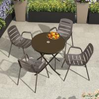 China UV Proof Iron Chair with Aluminum Outdoor Table Set - 3 Year Warranty, 7 Color Options for Garden Furniture for sale
