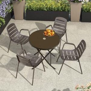China UV Proof Iron Chair with Aluminum Outdoor Table Set - 3 Year Warranty, 7 Color Options for Garden Furniture for sale
