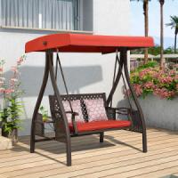 China Custom Iron Garden Swing Seat with 500kg Capacity and Adjustable Backrest for Outdoor Use for sale