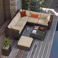 China Modern Outdoor Rattan Garden Sofa with 310g/m² Fabric - 3 Year Warranty, 5 Color Options for sale
