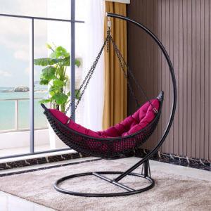 China Metal Outdoor Hanging Swing Chair with Rattan Weaving and Weather-Resistant Frame for Garden and Patio Use for sale