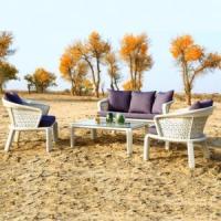 China SF-16 Brown Outdoor Dining Furniture Set - 6-Piece Garden Sofa Combination with Weather-Resistant Construction for sale