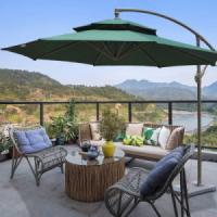 China Aluminum Frame Roman Umbrella 3m 2.7m Outdoor Garden Parasol with 250g Polyester Fabric and 2-Year Warranty for sale
