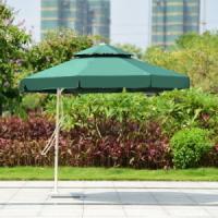 China Red Frame 3 Meter Rectangle Garden Parasol with 360-Degree Rotating Aluminum Frame and 250g Polyester Fabric for sale
