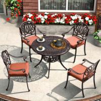 China 4 Seater Cast Aluminum Patio Furniture Set ZL-26 with 3 Year Warranty and 7 Color Options for sale