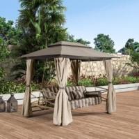 China UV Resistant Canopy Swing Bench Anthracite Steel All Weather Garden Swing Seat with 2-3 Year Warranty for sale