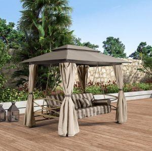 China UV Resistant Canopy Swing Bench Anthracite Steel All Weather Garden Swing Seat with 2-3 Year Warranty for sale
