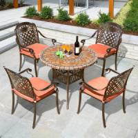 China Villa Aluminum Patio Furniture Set - European Cast Aluminum Dining Set with 3-Year Warranty and 5 Color Options for sale