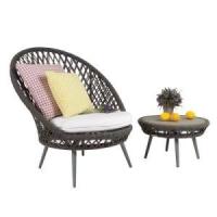 China WEIMEITE 3-Piece Waterproof Wicker Chair Set Outdoor Rattan Furniture WMT1-6 Model for sale