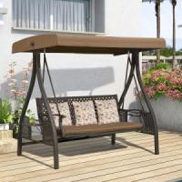 China Two-Person Iron Swing and Rocking Chair Q-ZL10 with Custom Cushion Colors for Outdoor Gardens and Balconies for sale