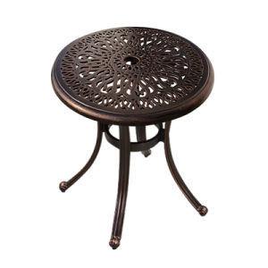 China D90 Cast Aluminum Round Patio Coffee Table - 3 Year Warranty, Waterproof Outdoor Furniture for Hotels & Resorts for sale