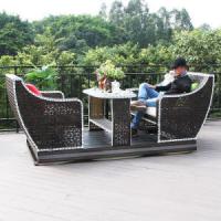 China Black Wicker Outdoor Rocking Chair with Metal Frame - Model A-WM-006 for Garden & Balcony Use for sale