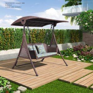 China 3 Seater Canopy Swing Chair Outdoor Garden Patio Hanging Furniture 200kg Capacity for sale