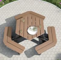 China Cast Aluminum Conjoined Table Chair Outdoor Bench Set - 2-3 Year Warranty, 15-20 Day Production for sale