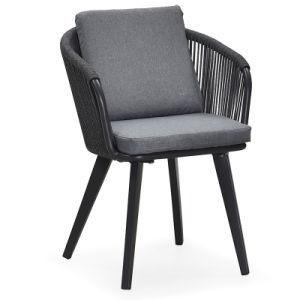 China Nordic Gray Woven Rope Outdoor Garden Chair ROPE-17 with 3-Year Warranty and 7 Color Options for sale