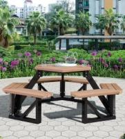 China WM-10 Hexagon Rattan Long Bench Outdoor Furniture with 3-Year Warranty in 5 Colors for sale