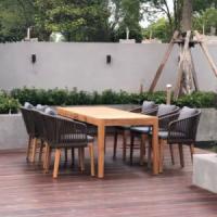 China Rattan Color Outdoor Dining Table and Chair Set with 2-Year Warranty for Garden Courtyard for sale