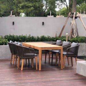 China Rattan Color Outdoor Dining Table and Chair Set with 2-Year Warranty for Garden Courtyard for sale