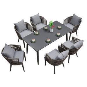 China Open Air Balcony Garden Furniture Set with Plastic Table and Rattan Chair - 15-20 Day Production, 2-3 Year Warranty for sale