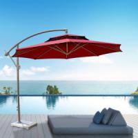 China Red Roman Style Outdoor Patio Umbrella 3m Waterproof UV Resistant Garden Balcony Decoration Sun Parasol for sale