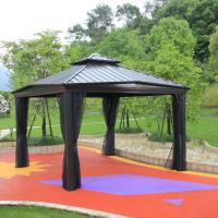 China Steel Frame PVC Coated Iron Gazebo with Scroll Design - Weather-Resistant Outdoor Shelter for Gardens and Patios for sale