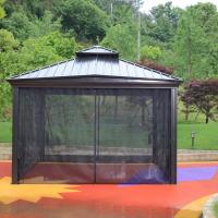 China Steel Frame PVC Coated Iron Gazebo with Scroll Design - Weather-Resistant Outdoor Shelter for Gardens and Patios for sale