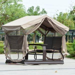 China 4-Person Metal Frame Outdoor Hanging Basket Swing Chair for Garden Patio Leisure with Weight-Shift Cooperative System for sale