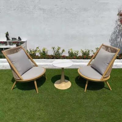 China ROPE-57 Outdoor Wicker Patio Chair with Cushion - 7 Color Options, 3 Year Warranty, Waterproof Rattan Garden Furniture for sale