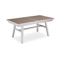 China Rectangle PE Rattan Garden Table with Aluminum Alloy Frame - 3 Year Warranty, Waterproof Outdoor Furniture for sale
