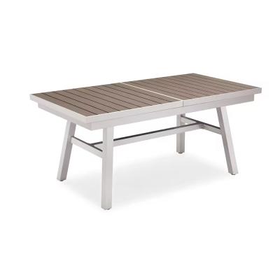 China Rectangle PE Rattan Garden Table with Aluminum Alloy Frame - 3 Year Warranty, Waterproof Outdoor Furniture for sale