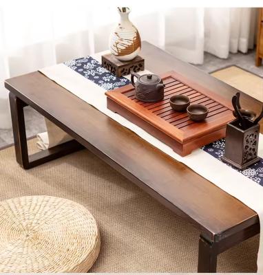 China Custom Foldable Bamboo Tea Table 60x40cm with Rattan Cushion for Bedroom & Bay Window for sale