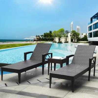 China Modern Rattan Sun Lounger Outdoor Chaise Lounge Chair with 3-Year Warranty and 7 Color Options for sale