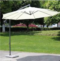 China Outdoor Marble Base Cafe Umbrella 3m/2.7m with Solar Light - 250g Polyester UV Protection Parasol for sale
