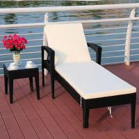 China Custom Outdoor Rattan Sun Lounger with Adjustable Recline 75x190cm for Patio Hotel Furniture for sale