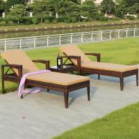 China Custom Outdoor Rattan Sun Lounger with Adjustable Recline 75x190cm for Patio Hotel Furniture for sale